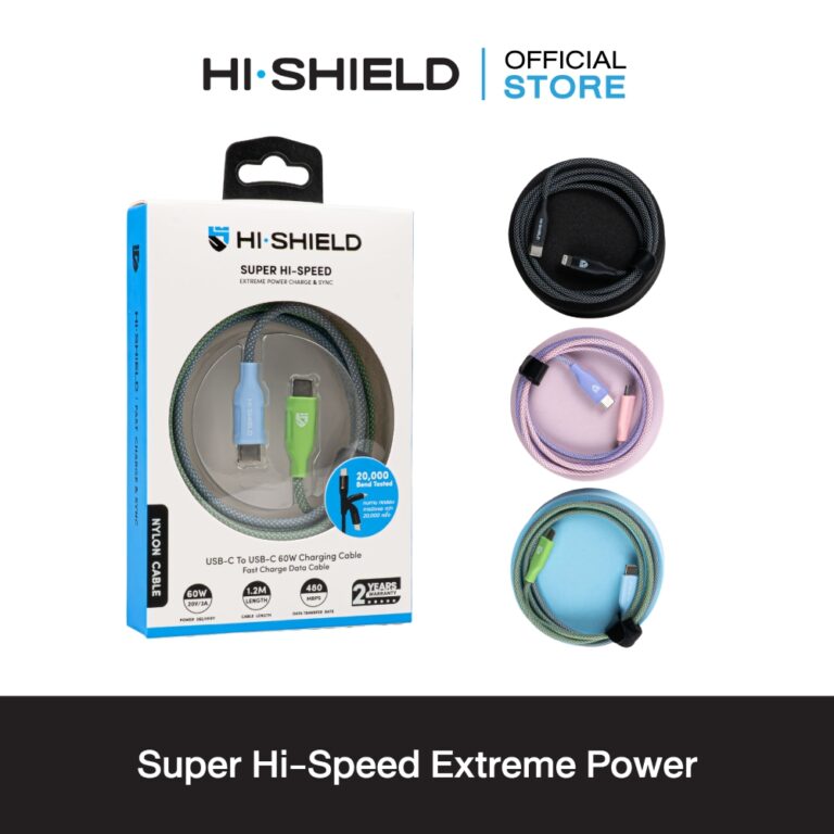 HI-SHIELD Super Hi-Speed Extreme Power [USB-C to USB C 60W] – สายชาร์จ ...