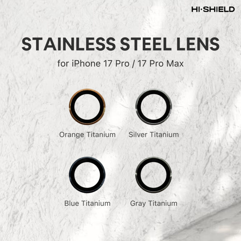 [ฟิล์มกล้อง Stainless steel iPhone 17Pro/Promax] HI-SHIELD กระจกกัน ...